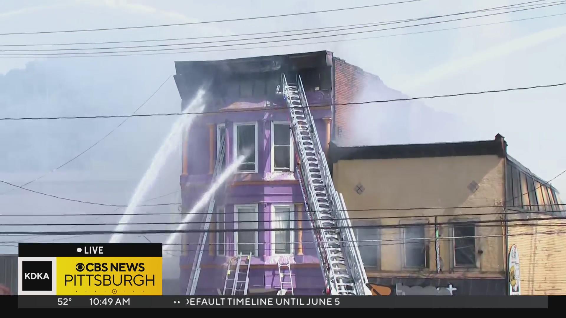 Massive fire in downtown Monessen destroys two buildings - CBS Pittsburgh