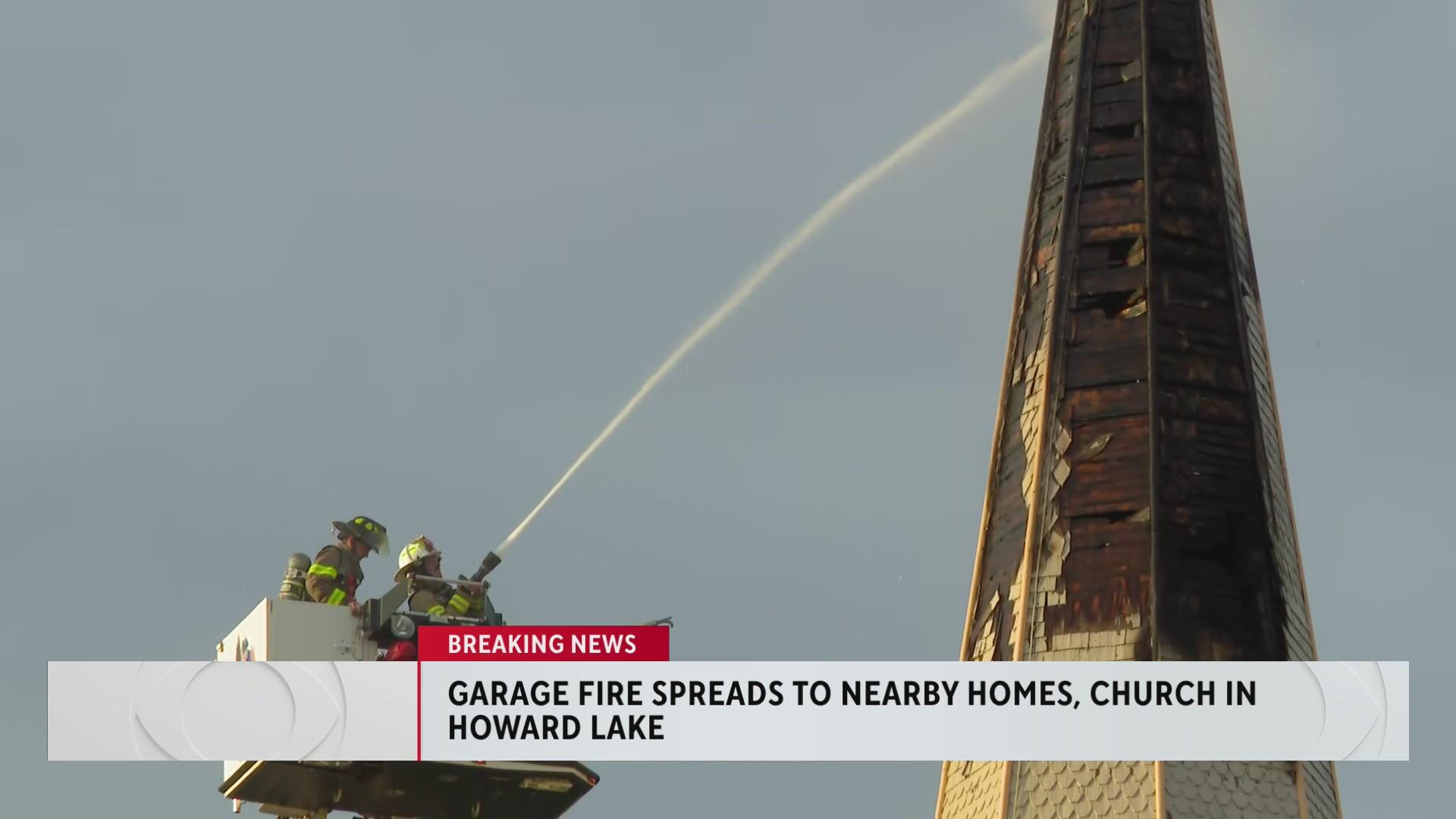 Howard Lake fire damages historic church and two homes - CBS Minnesota