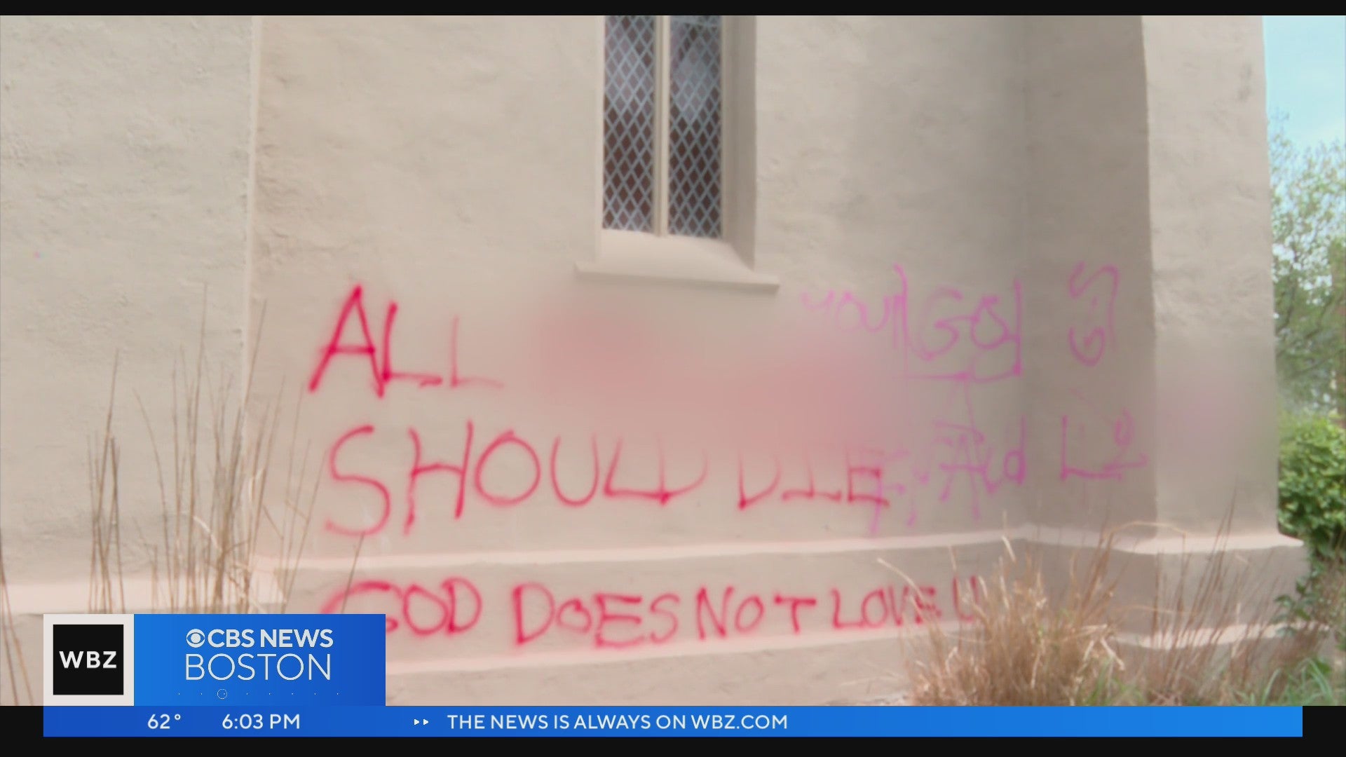 'Still hate among us,' Homophobic graffiti sprayed onto church in ...
