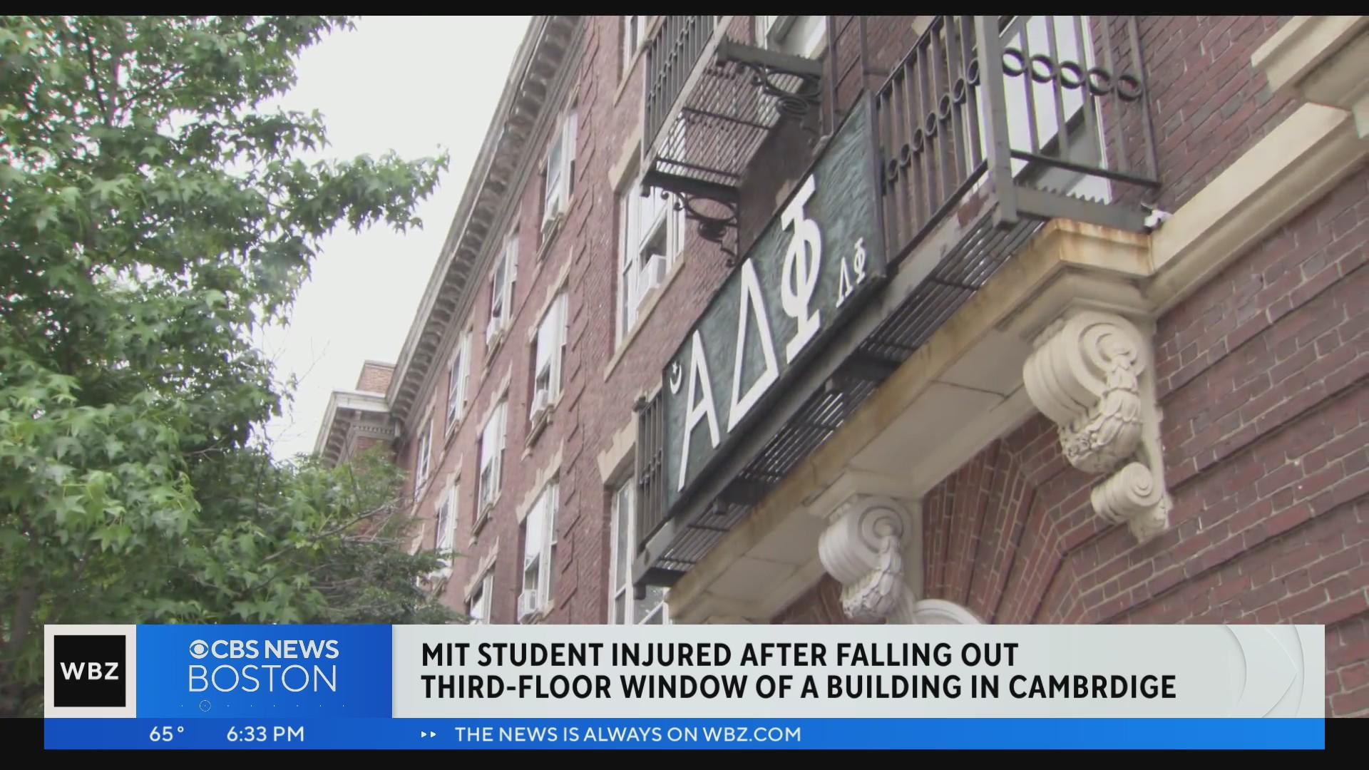 MIT student injured after falling out third-floor window - CBS Boston