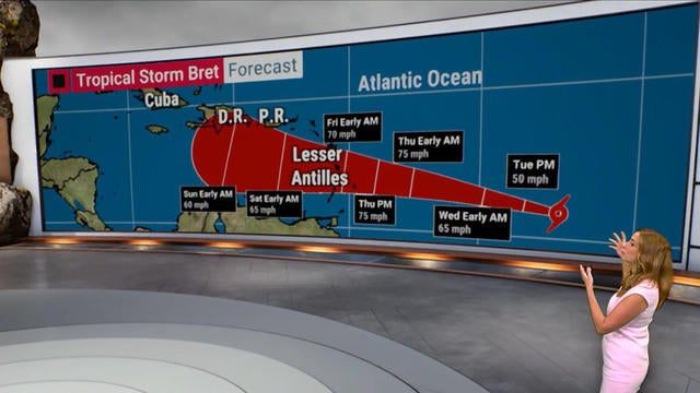 Tropical Storm Bret forms in Atlantic Ocean - CBS News