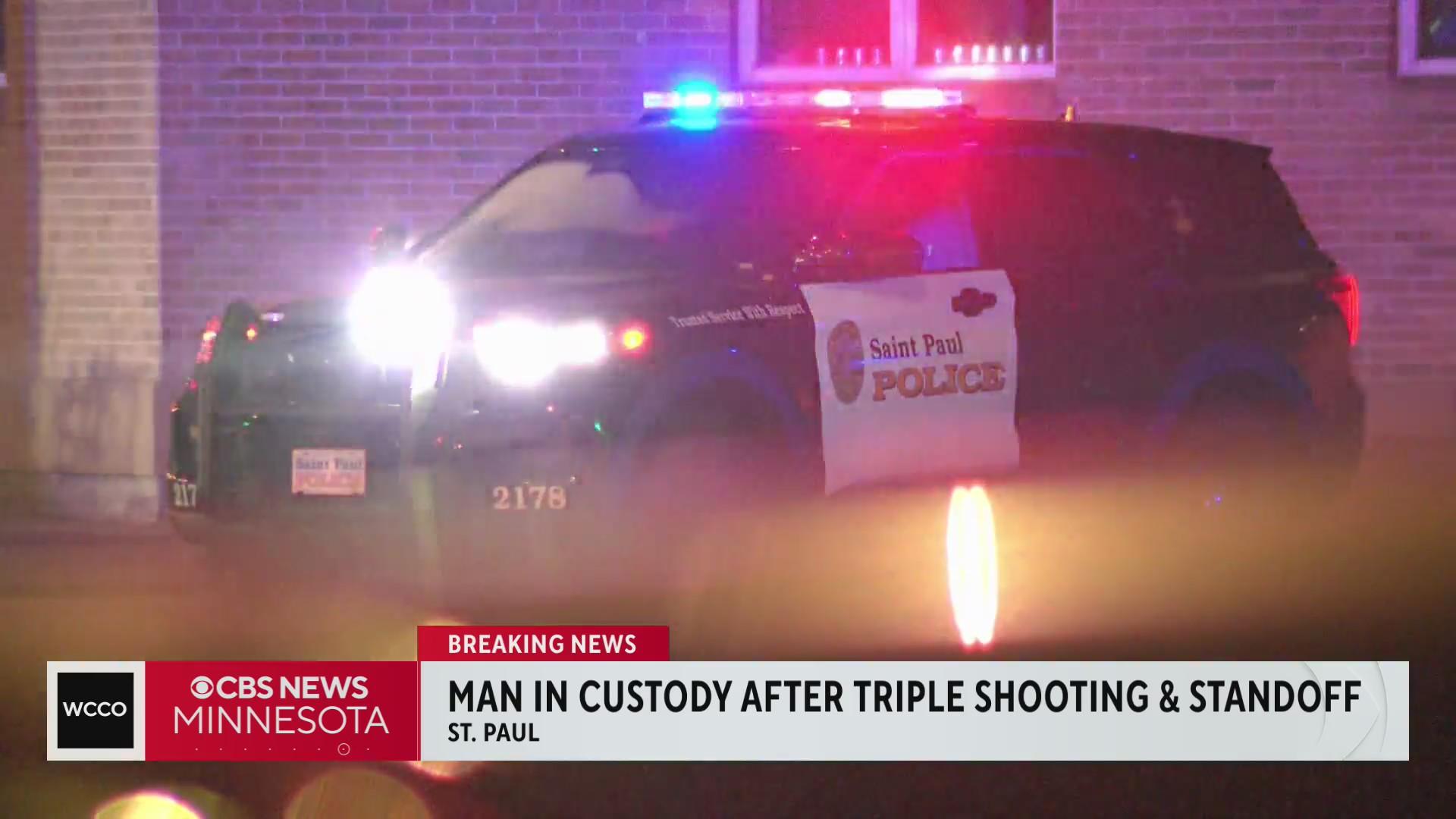 Man arrested after triple shooting, rooftop standoff in St. Paul - CBS Minnesota