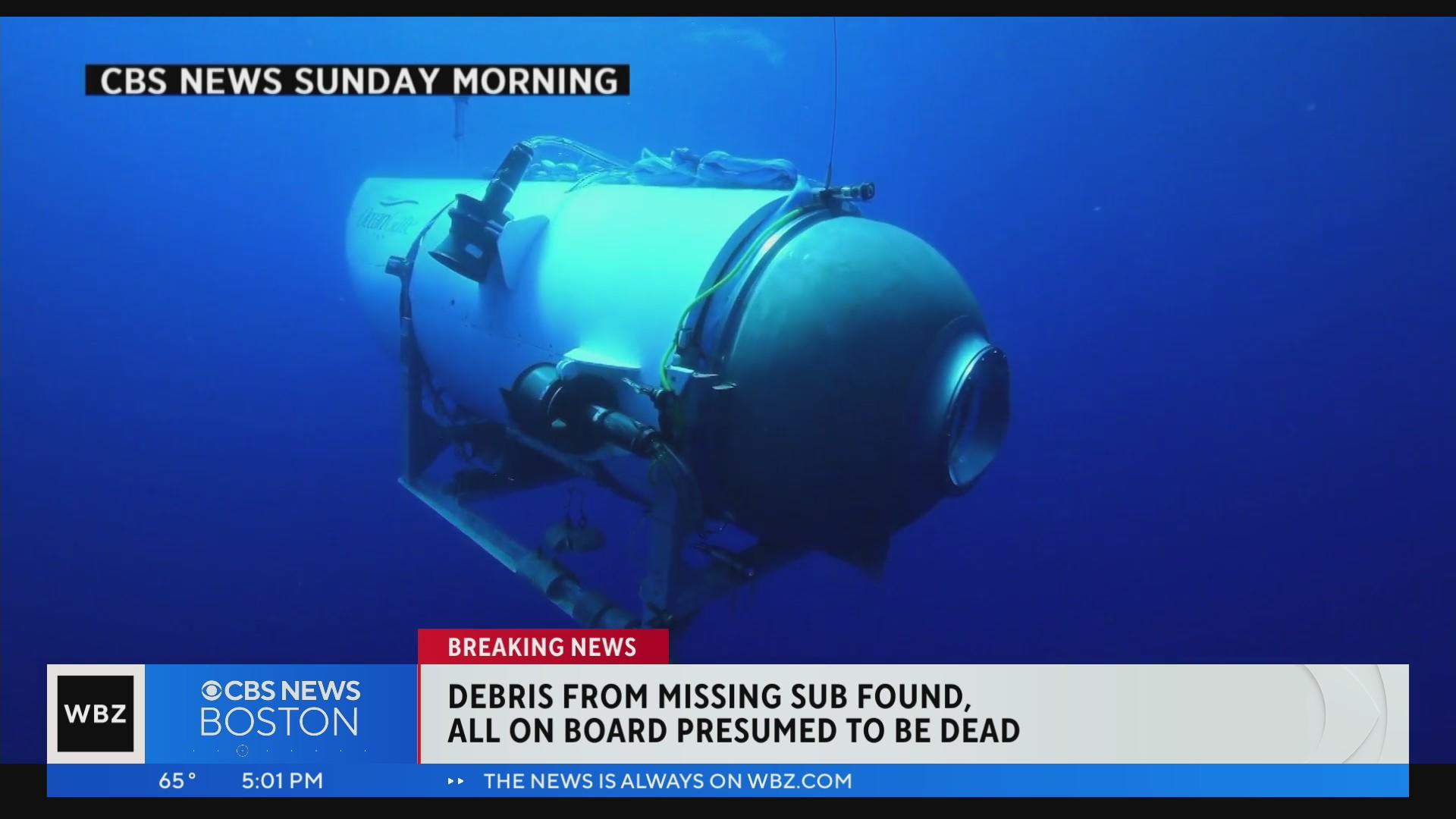 Debris from missing submarine found near Titanic wreckage, 5 on board ...