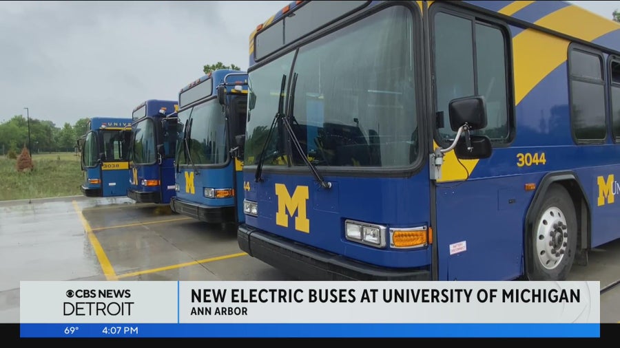 University of Michigan adds four electric buses to its fleet - CBS Detroit
