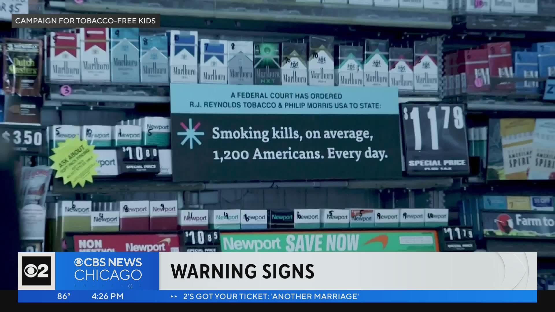 Stores that sell cigarettes to start displaying new warning signs - CBS ...