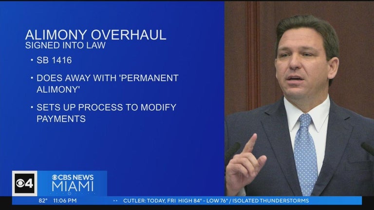 Florida Gov. DeSantis signs bill ending permanent alimony - CBS Miami