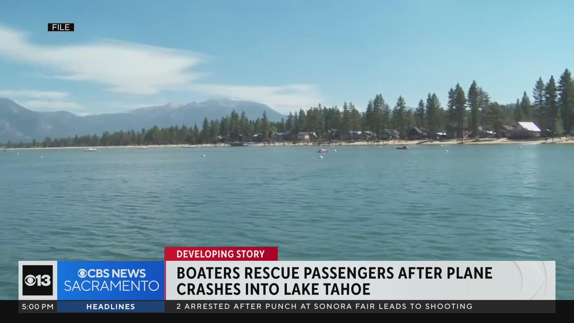 Light plane crashes into Lake Tahoe, 2 on board rescued by boaters ...