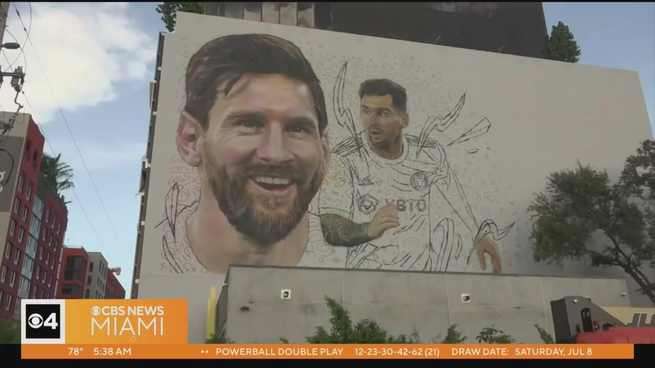 Artist creating giant Lionel Messi mural in Wynwood - CBS Miami
