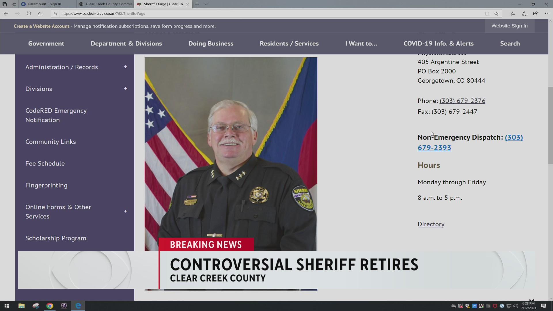 Clear Creek Sheriff Rick Albers announces retirement: "Mixed emotions ...
