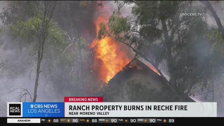 Reche Fire: 437-acre brushfire burns one home - CBS Los Angeles