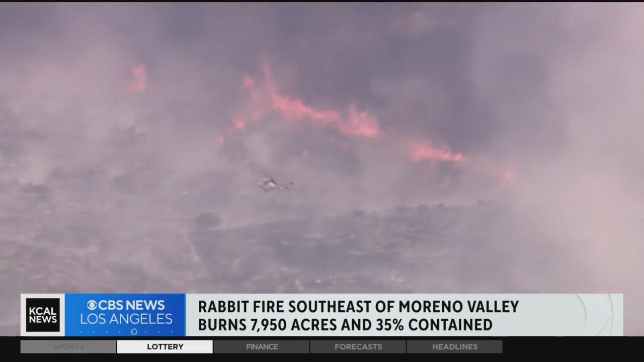 Rabbit wildfire 95% contained, burns 8,200 acres in Riverside County ...