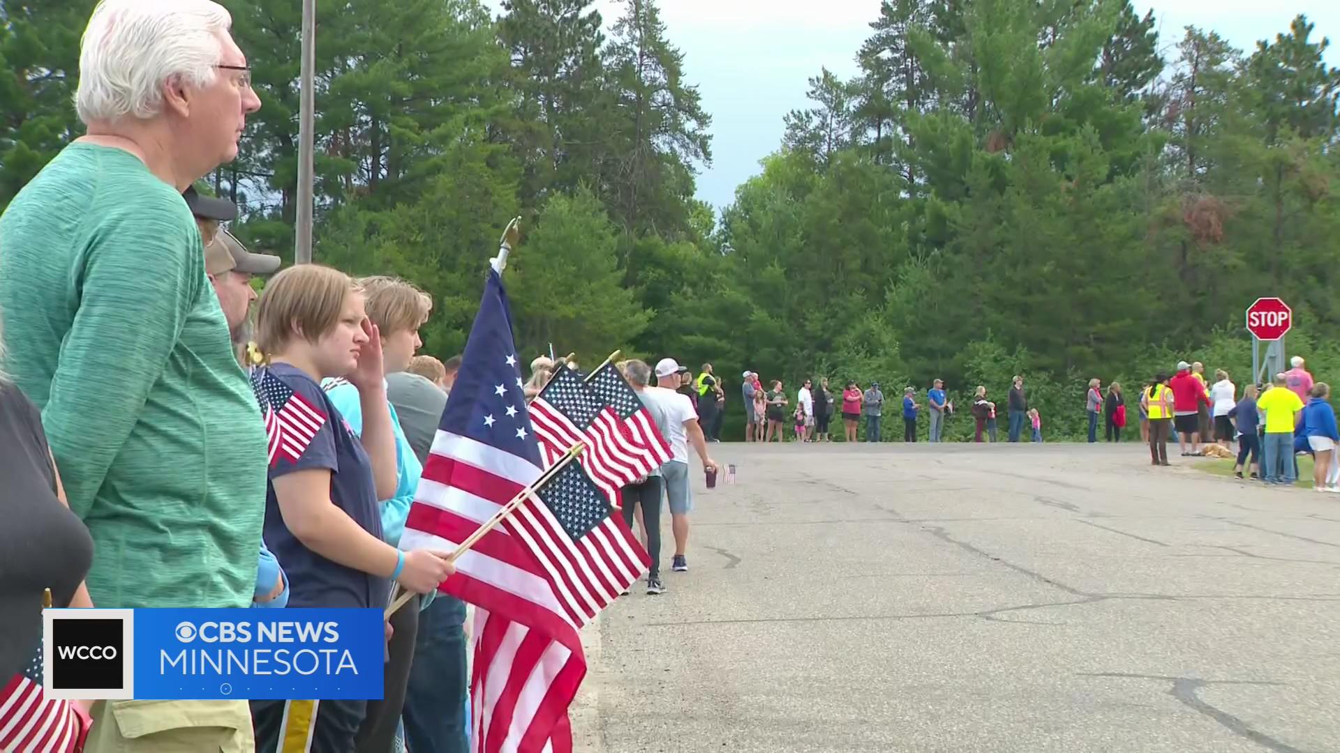 Officer Jake Wallin's funeral procession met with stunned silence ...