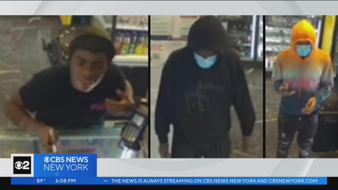 3 wanted in armed robbery at Queens convenience shop - CBS New York