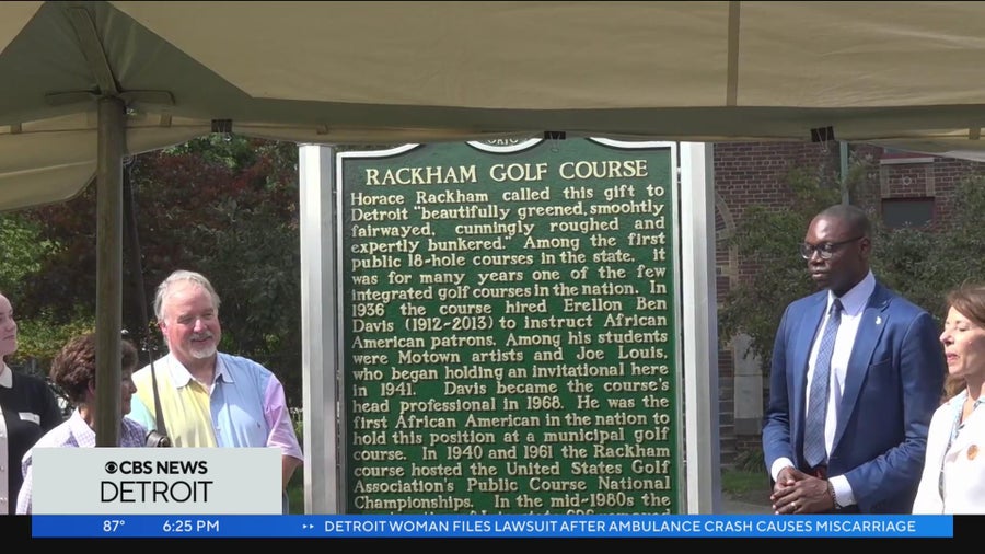 Ben Davis honored with historic marker at Rackham Golf Course - CBS Detroit