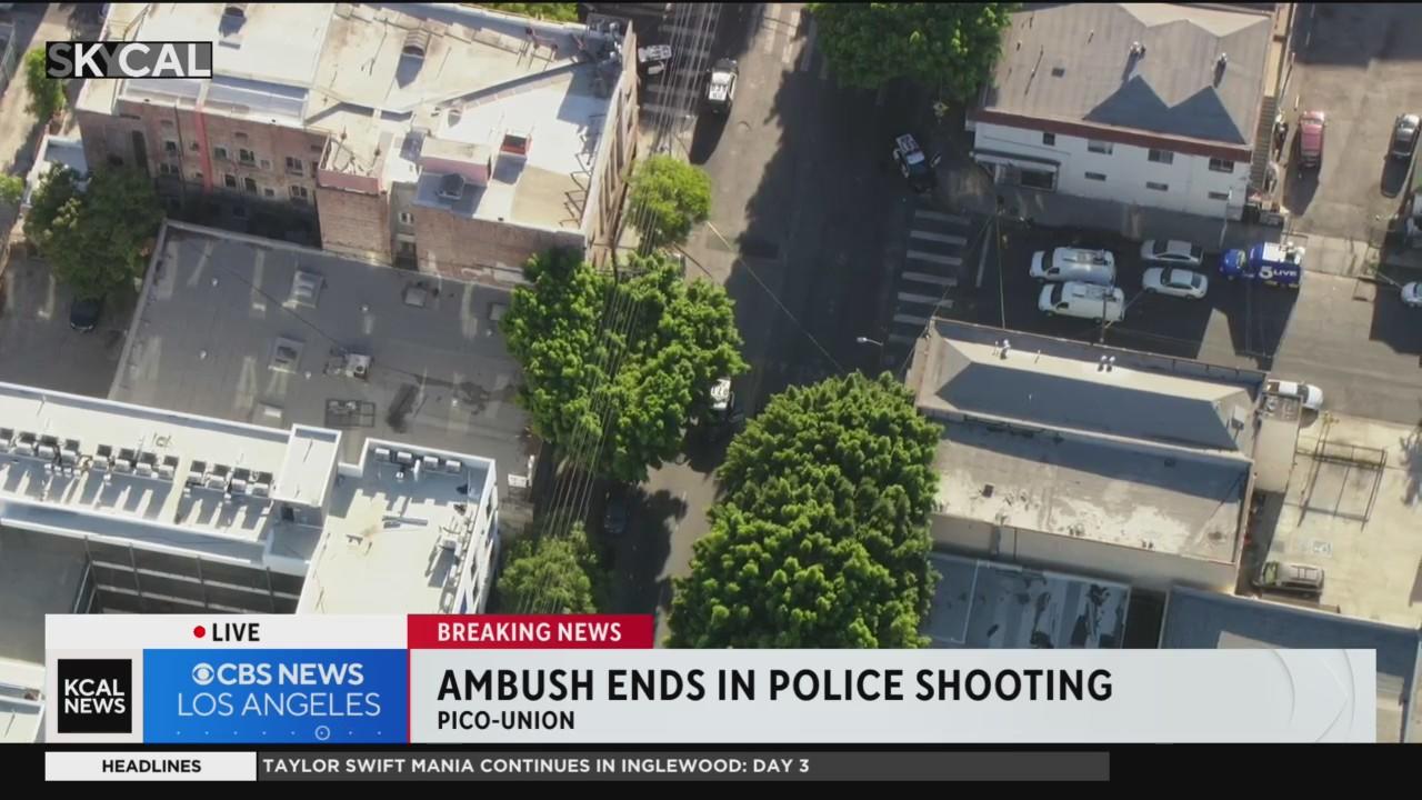 Ambush ends in police shooting in Pico-Union - CBS Los Angeles