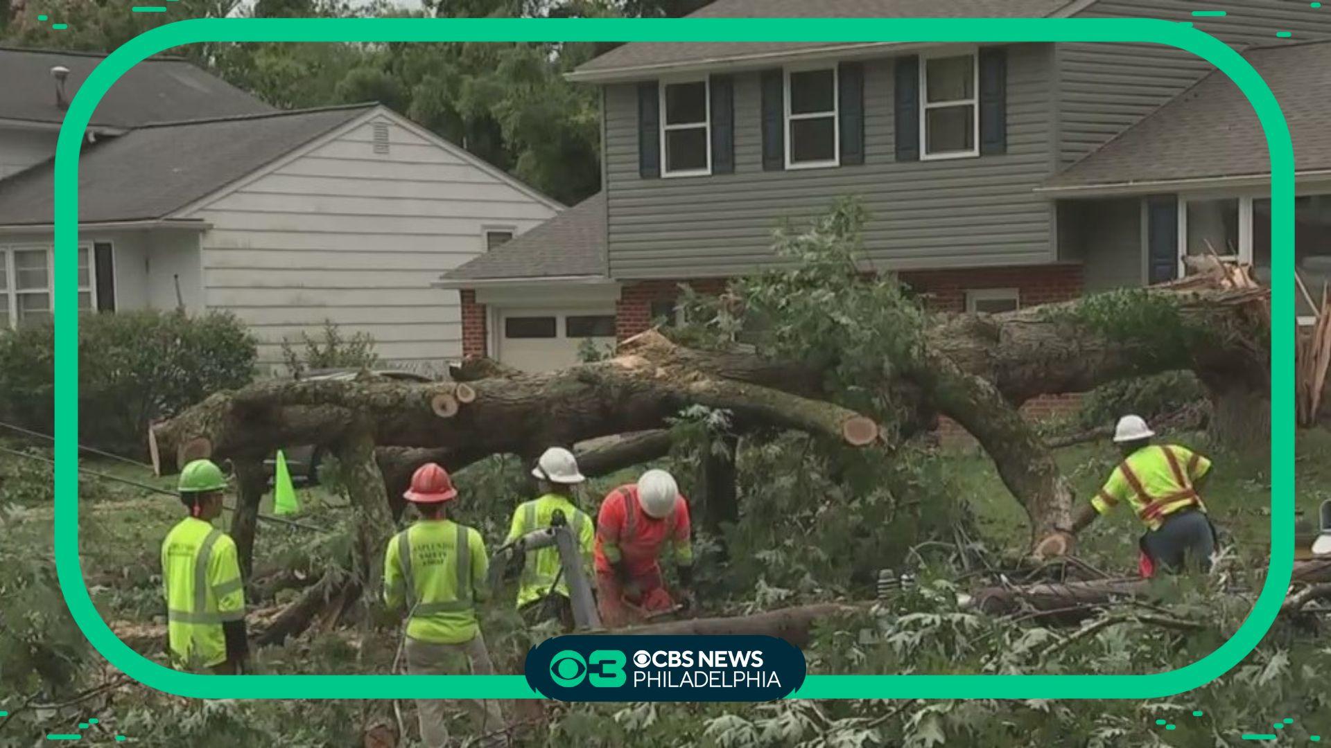 Storm damage in Newark, Delaware caused by straight-line winds, NWS ...