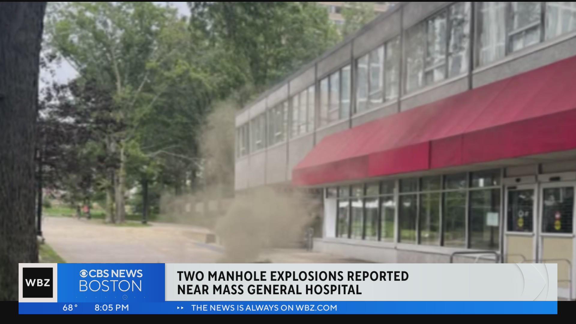Two manholes explode near Mass General Hospital - CBS Boston