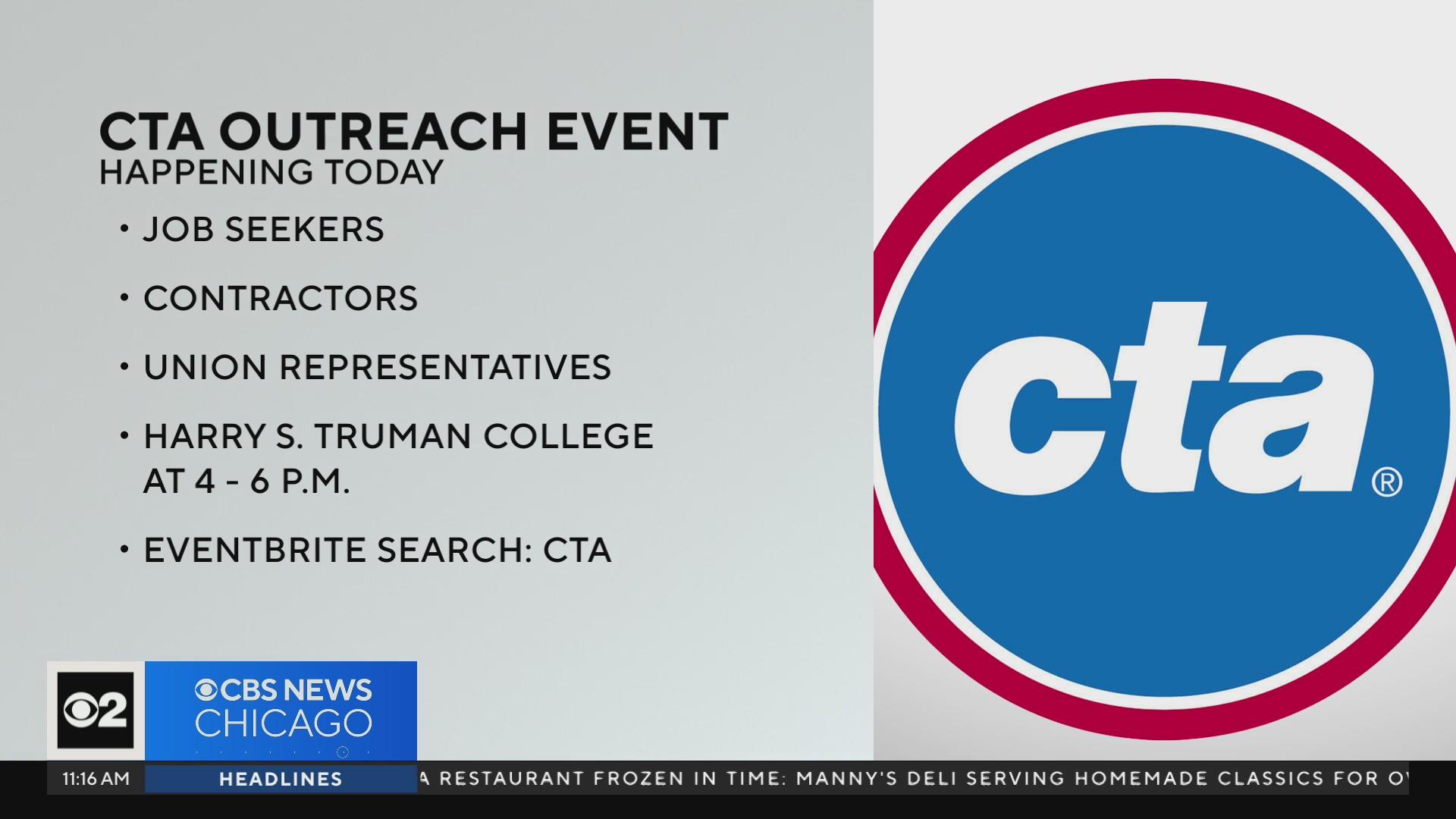 CTA job outreach event at Truman College - CBS Chicago