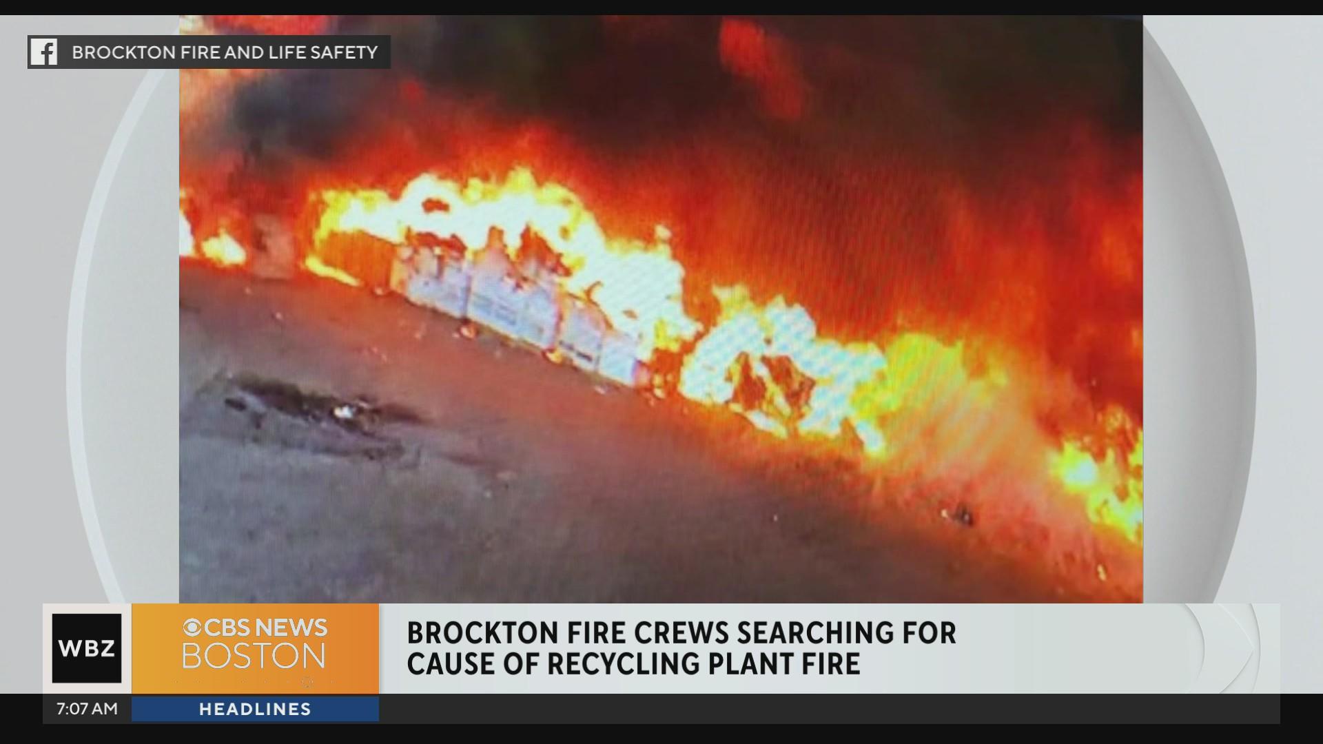 Brockton Fire battles three-alarm blaze at recycling facility - CBS Boston