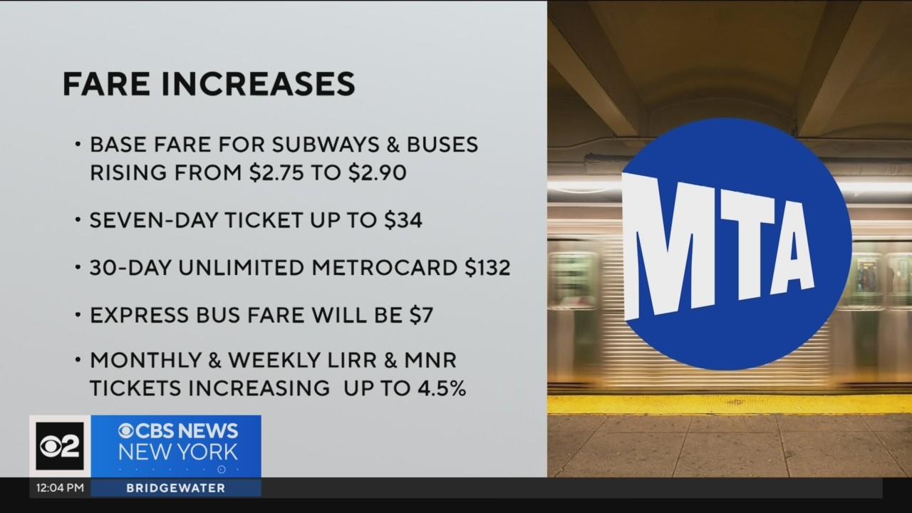 MTA fare hikes on subways, buses, trains go into effect on Sunday - CBS New York