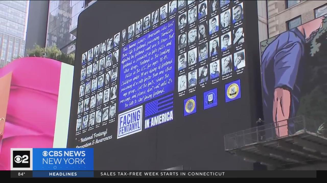 "Fentanyl Kills" billboard unveiled in Times Square shows pictures of ...