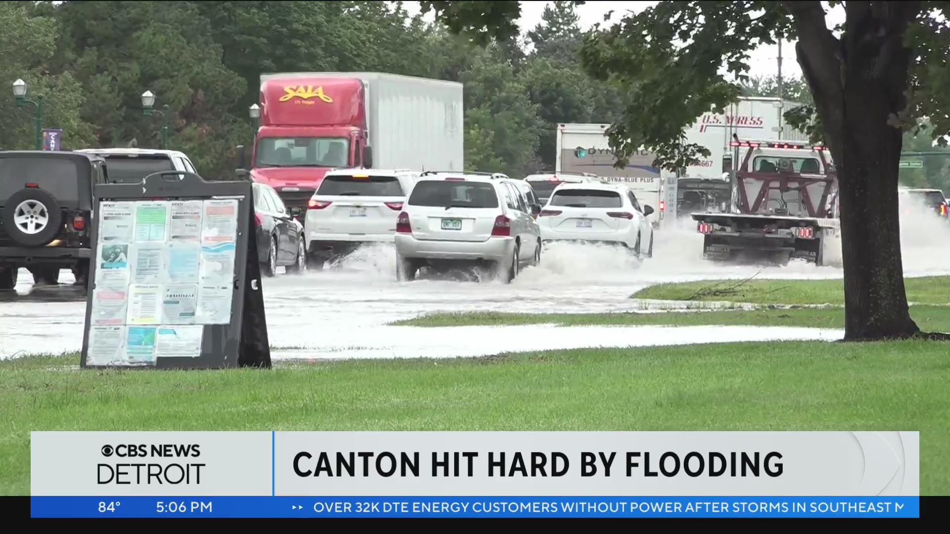 Overnight storm causes flooding in Canton, closing streets, forcing ...