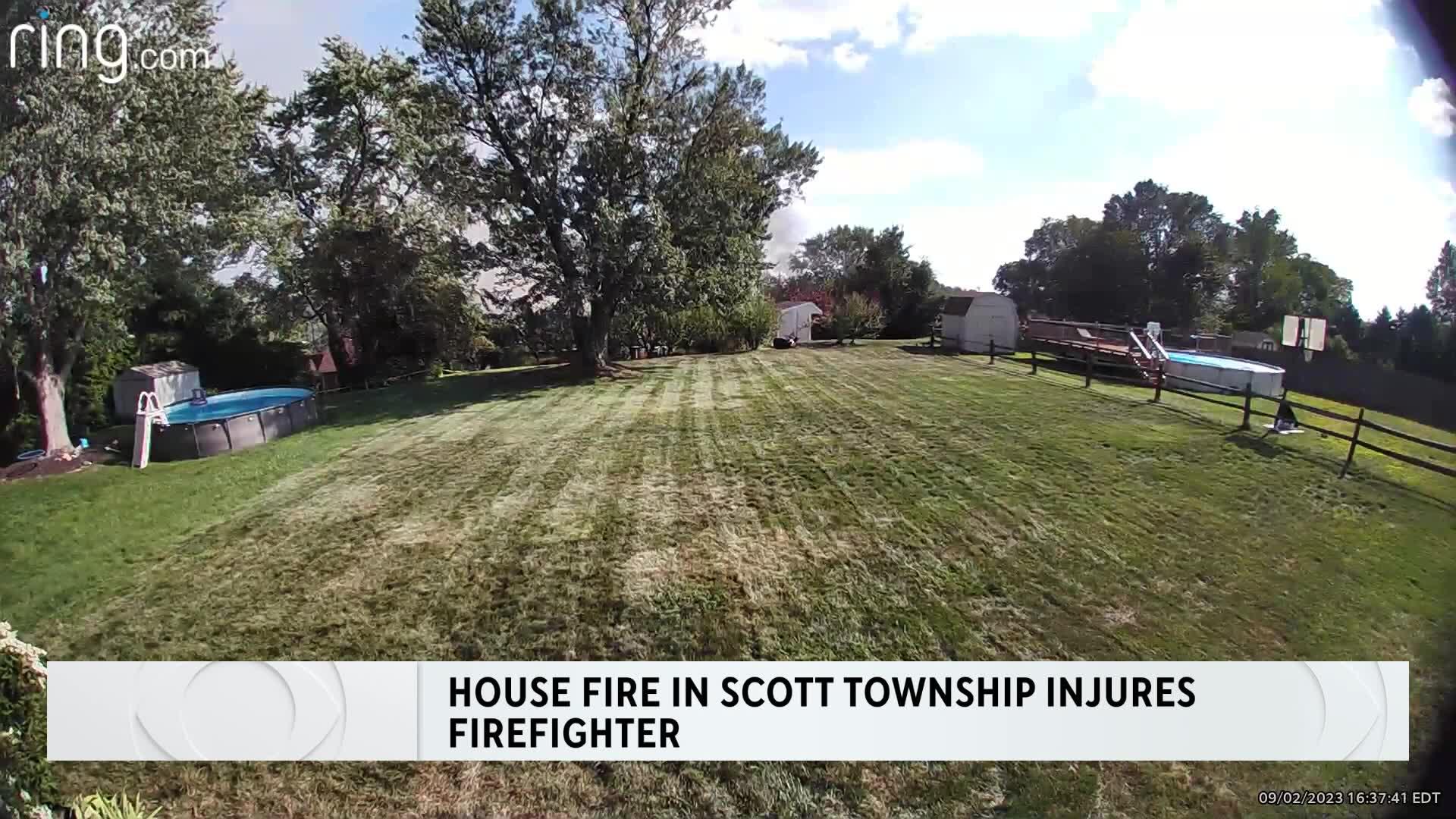Firefighter injured battling house fire in Scott Township - CBS Pittsburgh