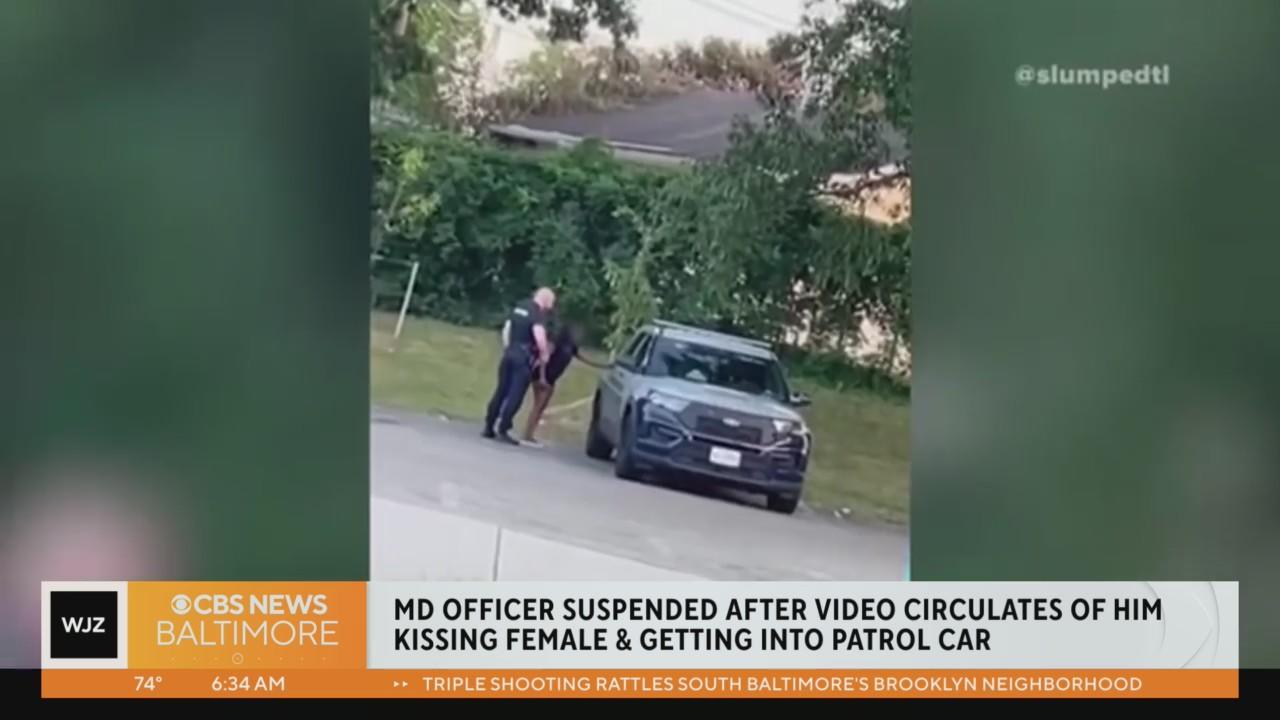 Woman filmed kissing Maryland cop before getting in patrol car ...