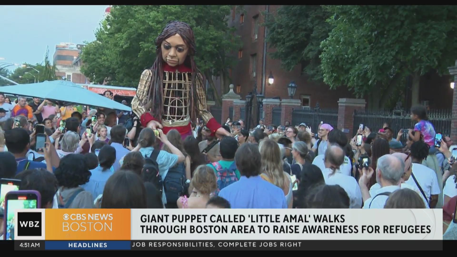 Little Amal, 12-foot puppet of Syrian refugee, begins cross-country ...