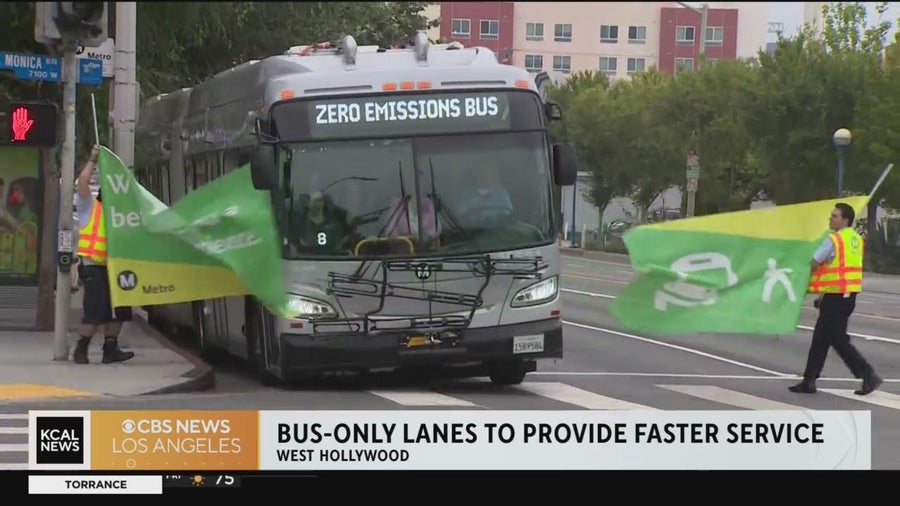 LA Metro expands bus priority lanes in West Hollywood - CBS Los Angeles