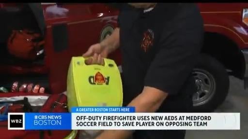 Off-duty firefighter uses new AED at Medford soccer field to save ...