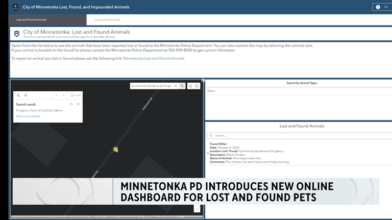 Minnetonka PD launches new online dashboard to help owners find lost ...