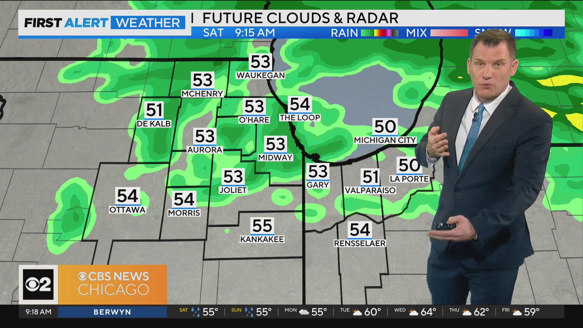 Chicago First Alert Weather: Cloudy, wet for the weekend - CBS Chicago