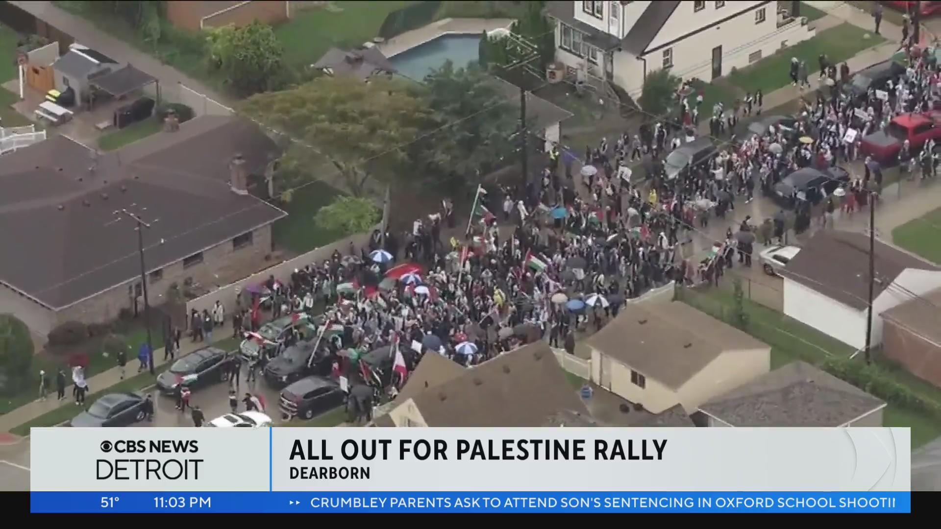 Thousands rally in Dearborn to support Palestine - CBS Detroit