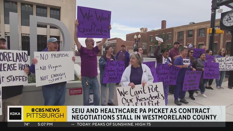 SEIU and Healthcare PA union members picket as contract negotiations ...