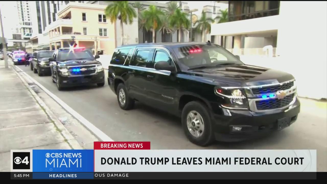 Former President Donald Trump in Miami Tuesday - CBS Miami