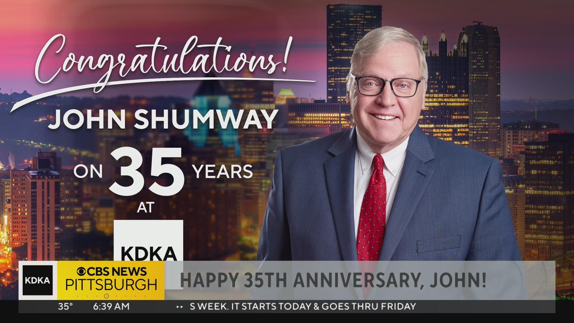 John Shumway celebrates 35th anniversary at KDKA-TV - CBS Pittsburgh