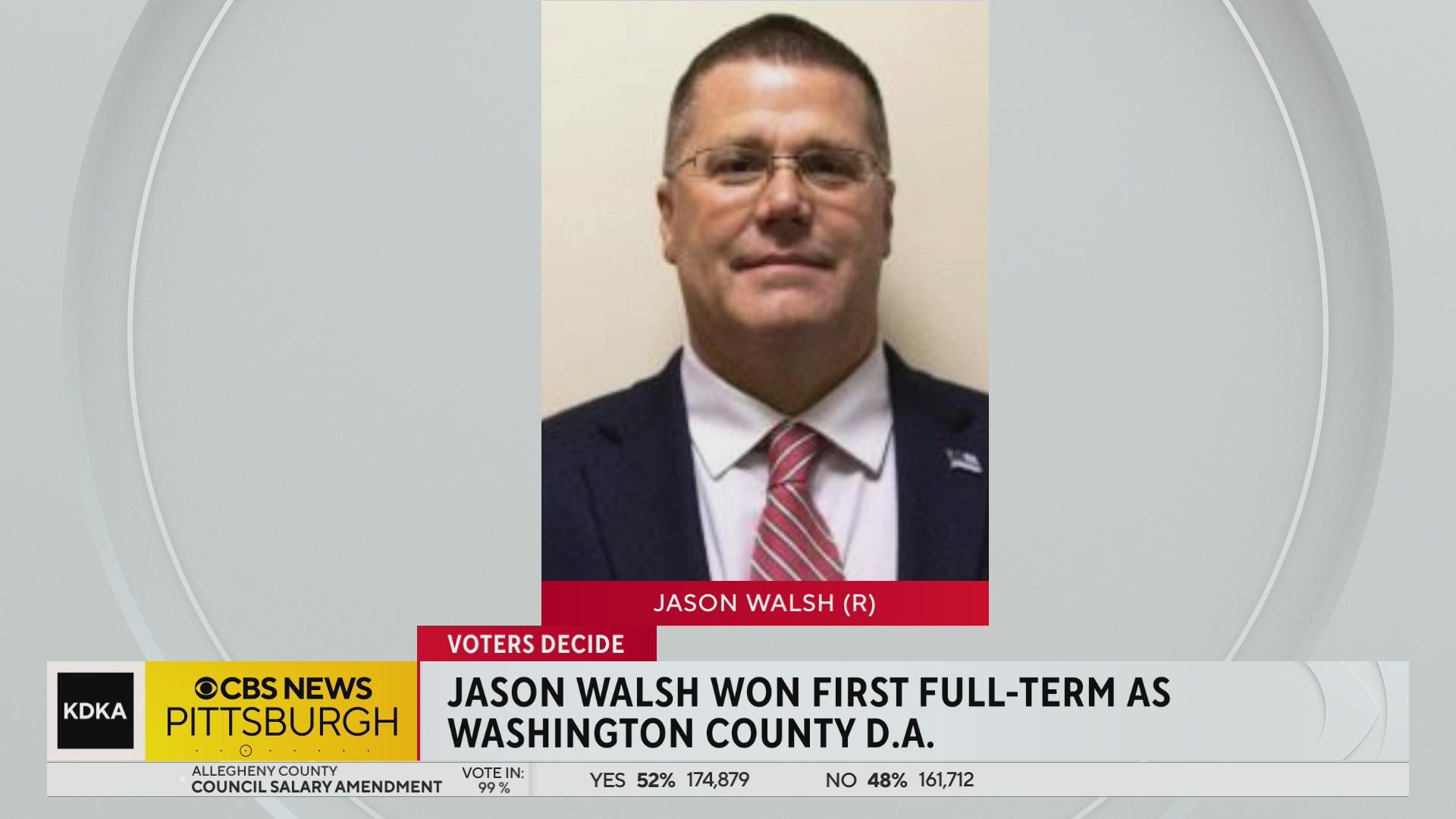 Jason Walsh wins first full-term election as Washington County DA - CBS ...