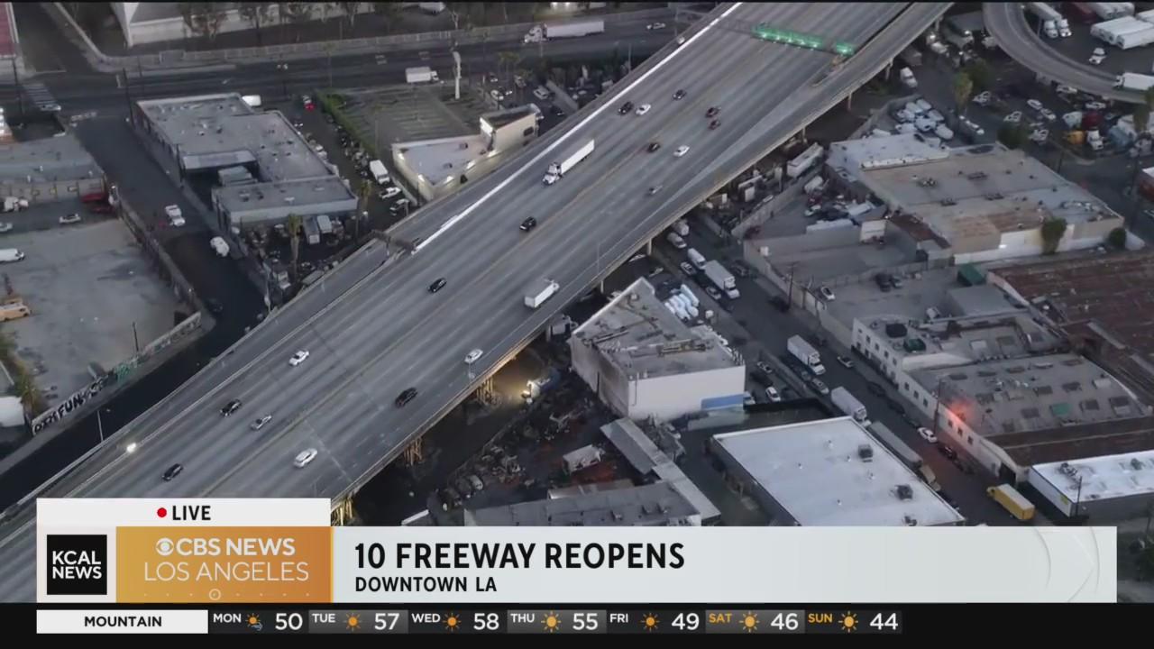 10 Freeway reopens weeks ahead of schedule in Los Angeles - CBS Los Angeles