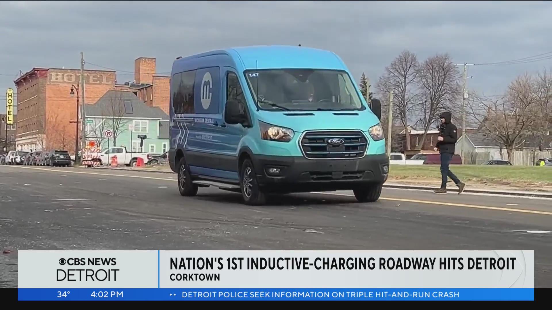 City of Detroit installs nation's first wireless charging road for EVs ...