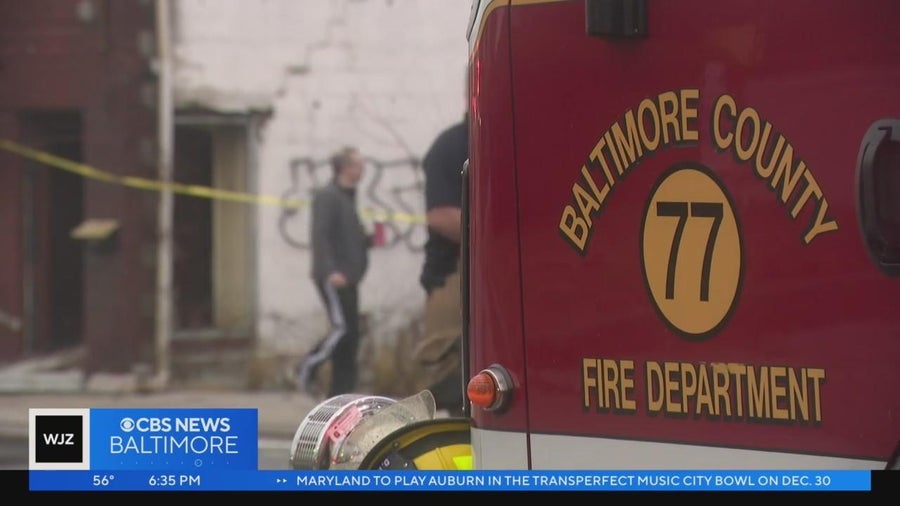 Firefighter suffers minor injuries from two-alarm fire in Baltimore County - CBS Baltimore