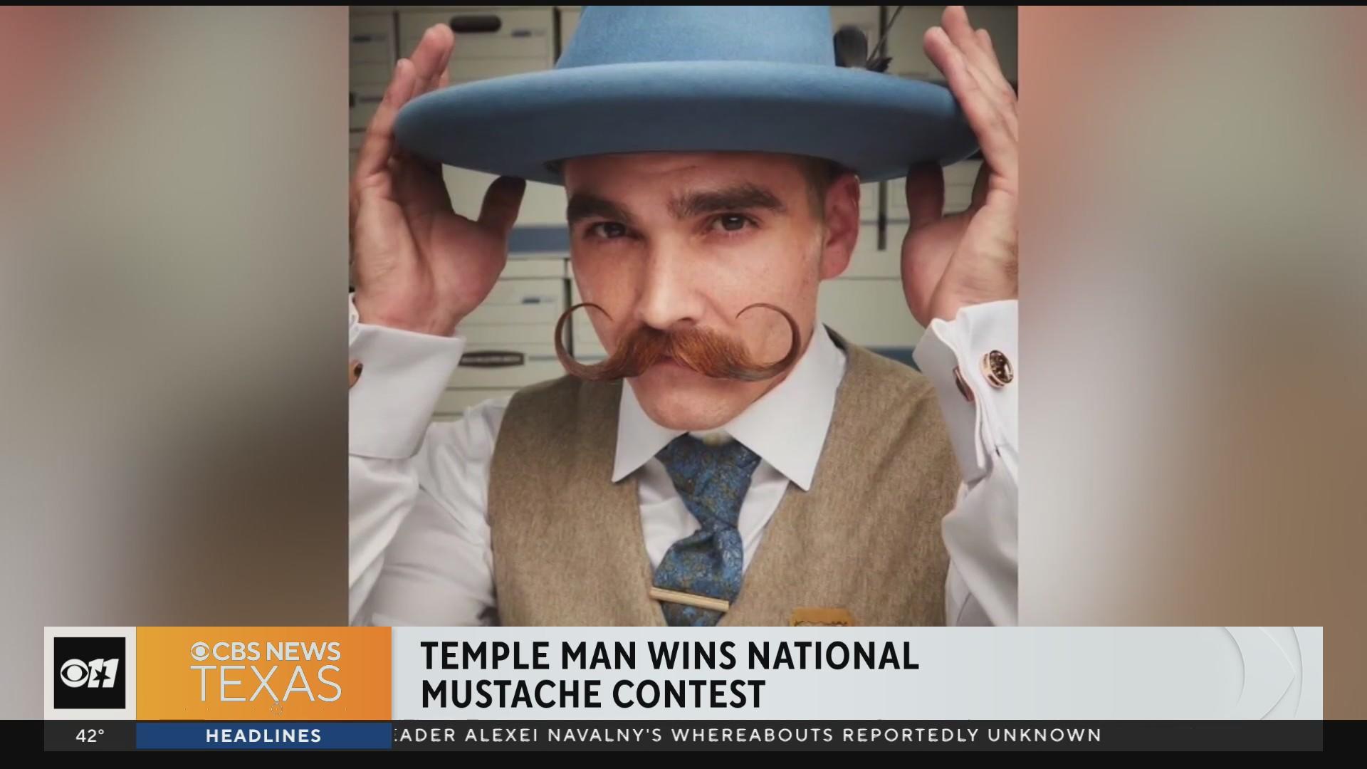 Temple man wins title for best groomed mustache in America - CBS Texas