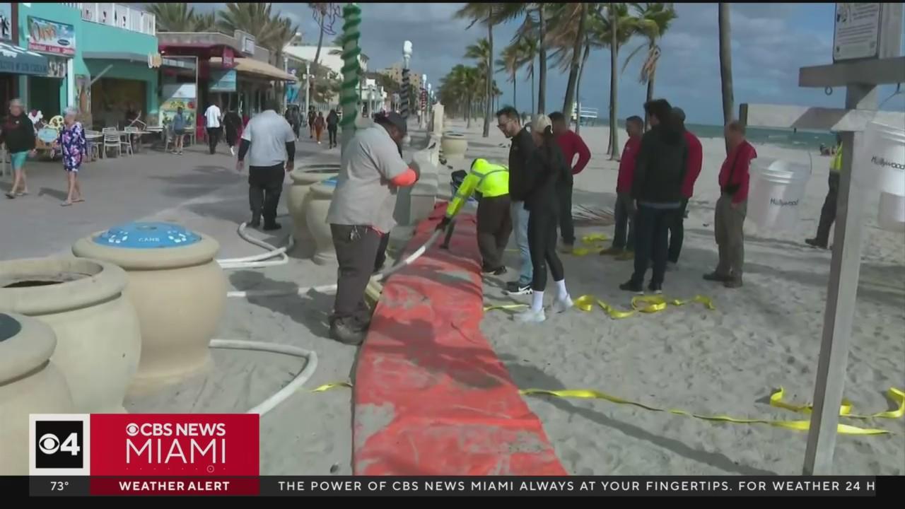 Hollywood getting ready for the wet and windy days ahead - CBS Miami