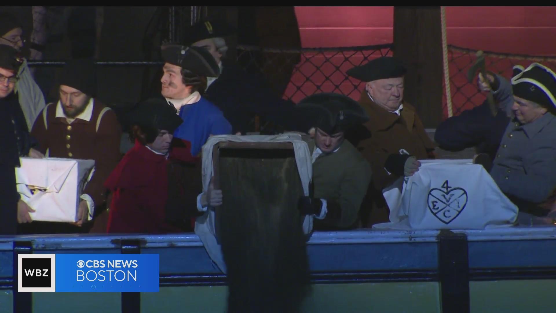 Boston celebrates 250th anniversary of Tea Party with reenactment - CBS ...