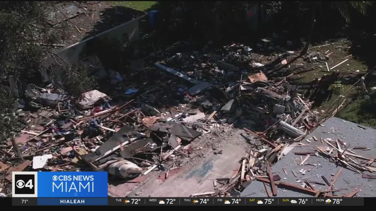 West Park house reduced to rubble by explosion - CBS Miami