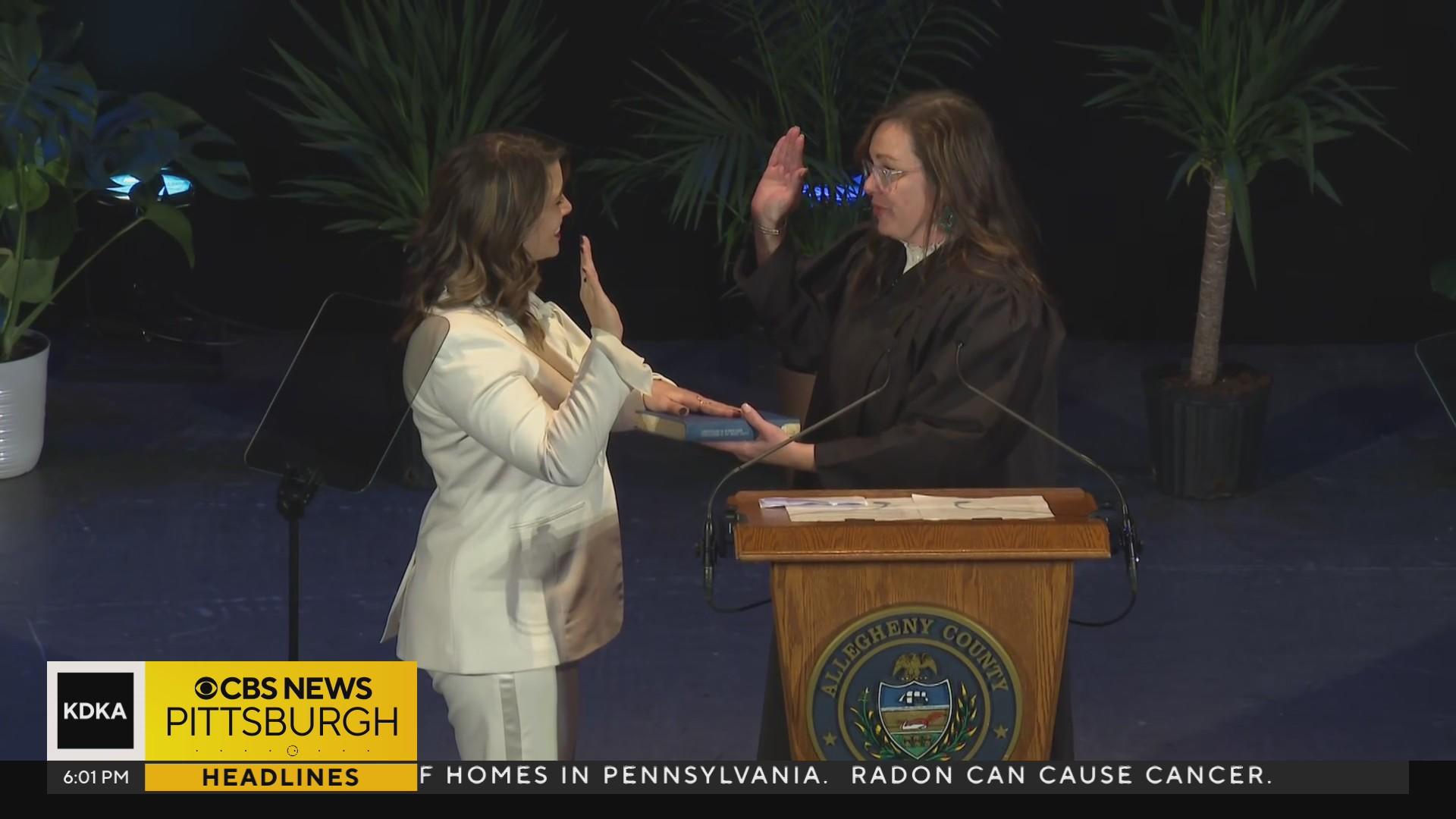 Sara Innamorato makes history, takes office as Allegheny County's first ...