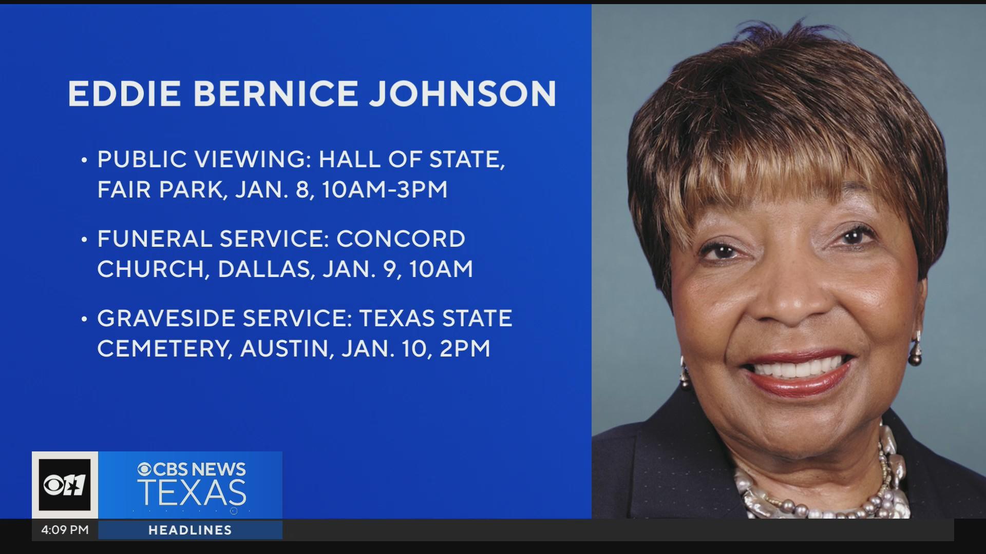 Memorial and funeral services announced for Eddie Bernice Johnson - CBS ...