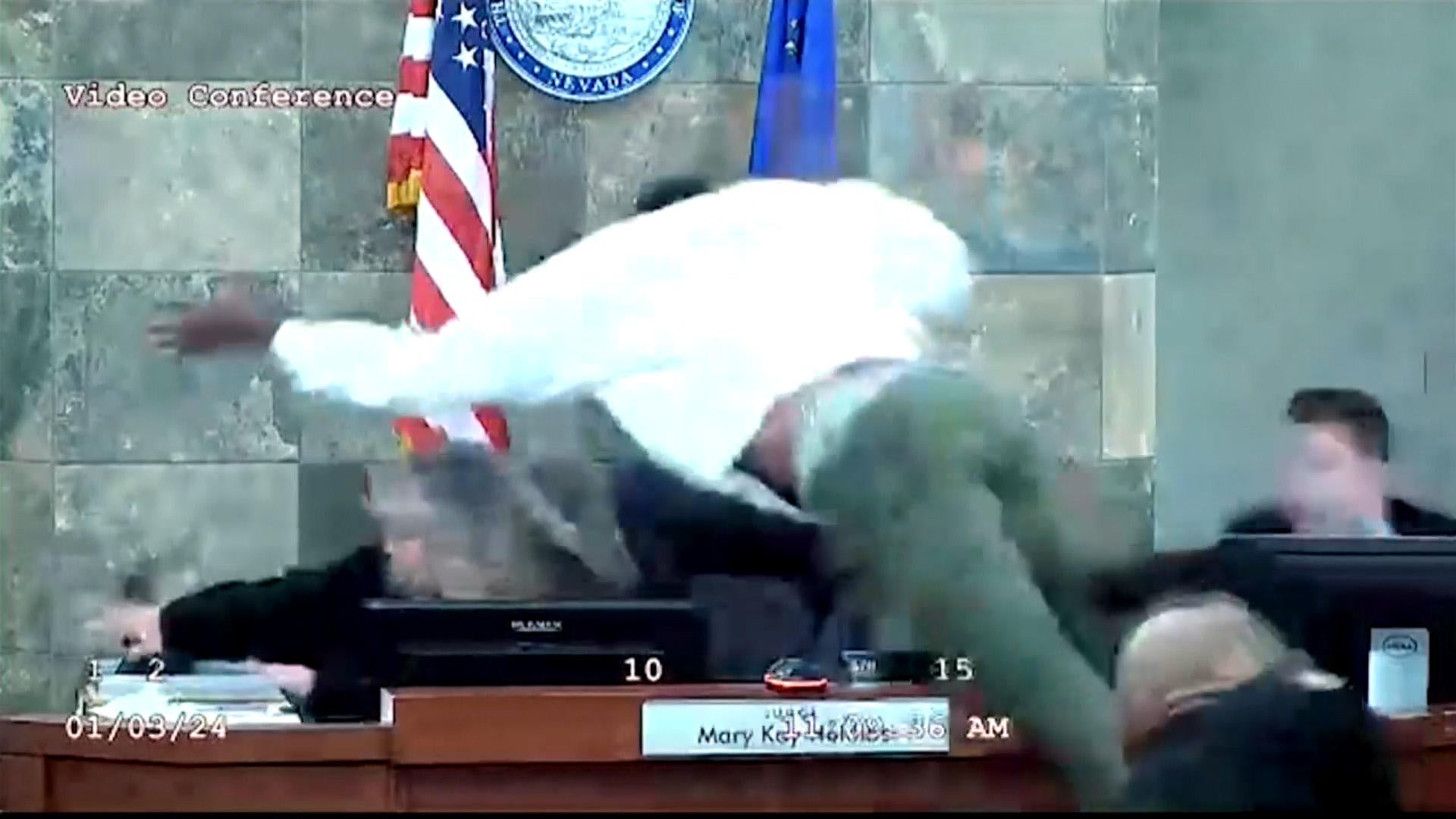 Man seen on video attacking judge in Las Vegas courtroom sentenced to decades in prison: "I'm ...