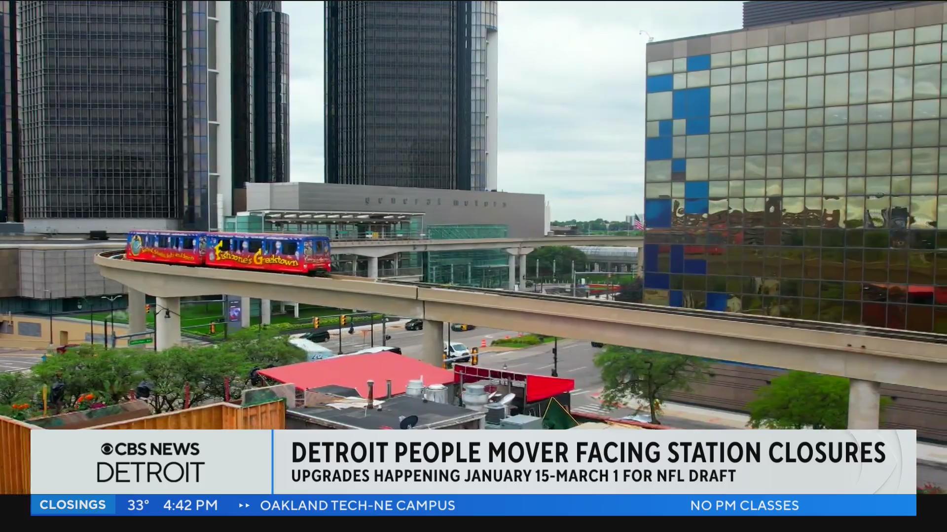 Some Detroit People Mover stations to close for system upgrades - CBS ...