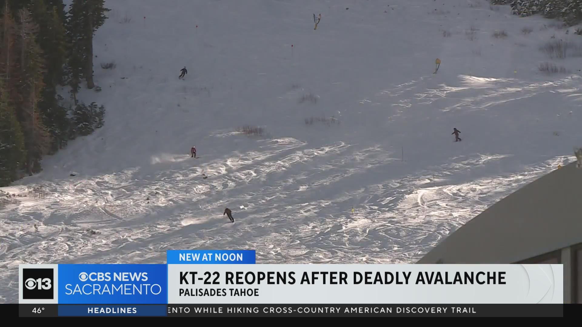 Palisades Tahoe's KT-22 lift reopens 2 days after deadly avalanche - CBS Sacramento
